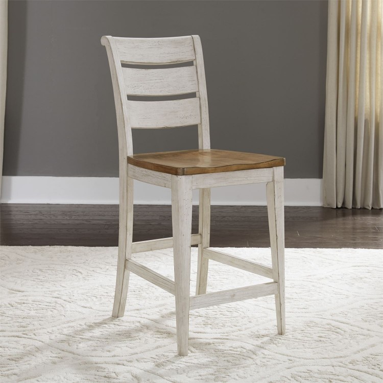 Wiggins Furniture, Inc. - FARMHOUSE REIMAGINED LADDER BACK COUNTER CHAIR